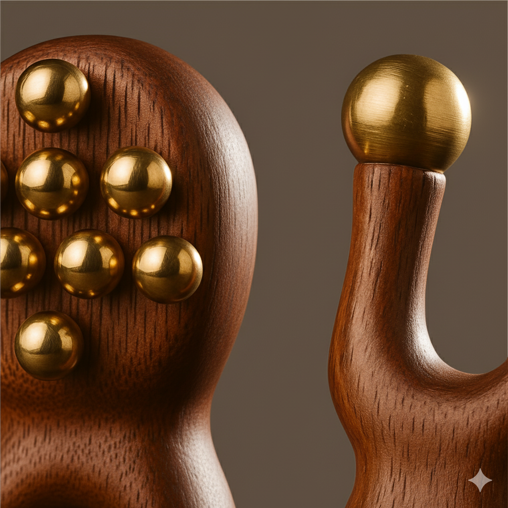 The INVG Scarab – Walnut & Brass Acupressure Tool – INVG Wellness